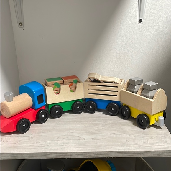 Melissa & Doug | Toys | Melissa Doug Wooden Train Set | Poshmark